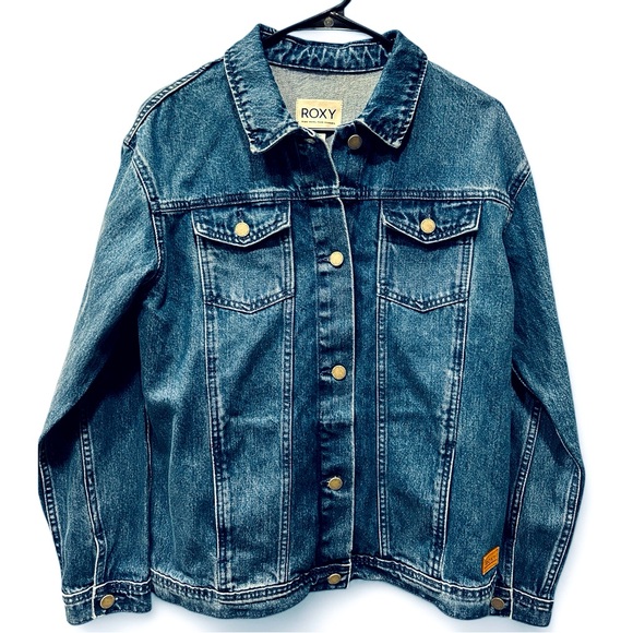 Roxy | Jackets & Coats | Nwt Roxy Mountain Roads Denim Jacket Womens M ...